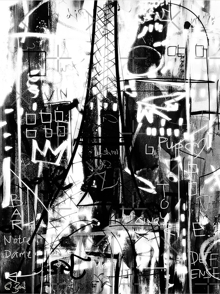 Poster « Paris Urbain Pop Noir Blanc France Tour Eiffel Funky Street ...