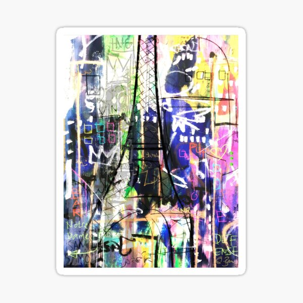 "Paris Urban Pop Colorful France Eiffel Tower Funky Street Art Bar ...