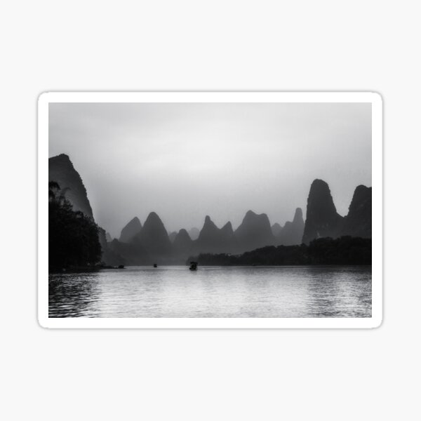 "landscape near Guilin, with the typical rock formatio" Sticker for ...