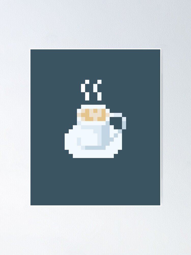"8-bit Coffee Pixel Art" Poster by tommulliner | Redbubble