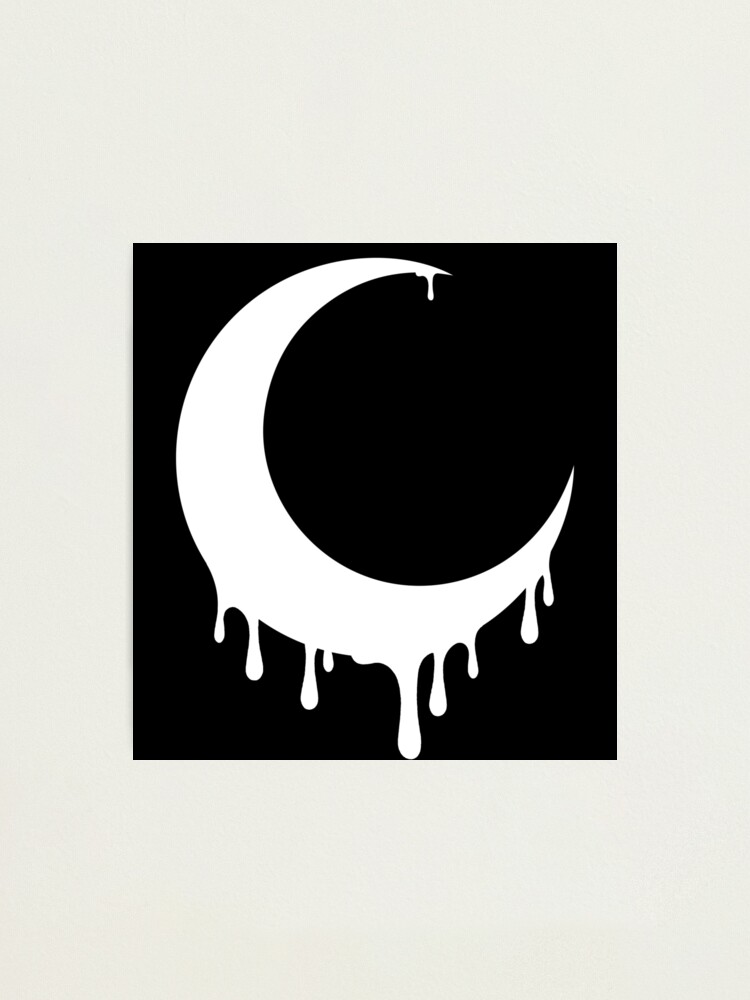 "Crescent Moon Dripping (White) " Photographic Print by gtrdesign09 ...