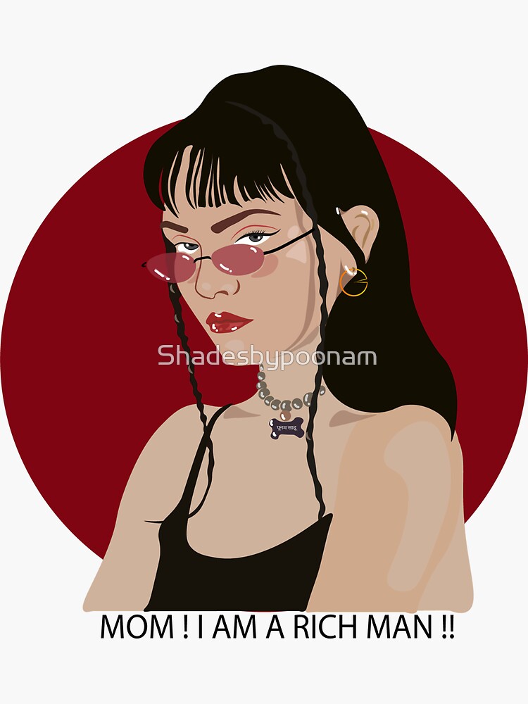 "I AM A RICH MAN " Sticker for Sale by Shadesbypoonam | Redbubble