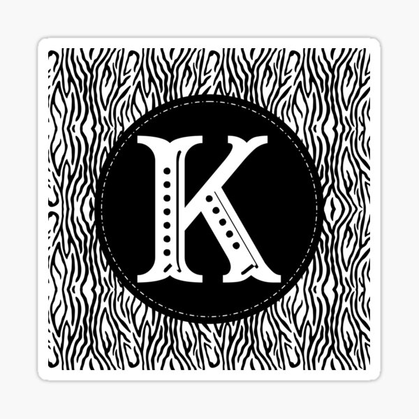 "Zebra Monogram Letter K" Sticker for Sale by MarkTees | Redbubble