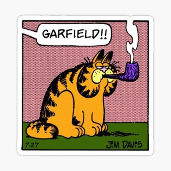 "Pipe Garfield" Sticker by ShirtsOnTheSide | Redbubble