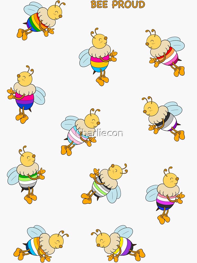 "Bee proud - Bees assemble" Sticker for Sale by Charliecon | Redbubble