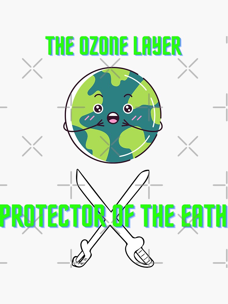 "The Ozone Layer Protector Of The Earth In Black" Sticker by ...