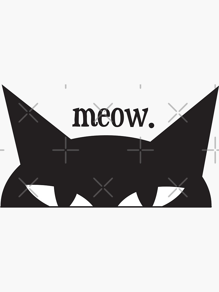 "meow." Sticker by Designs111 | Redbubble