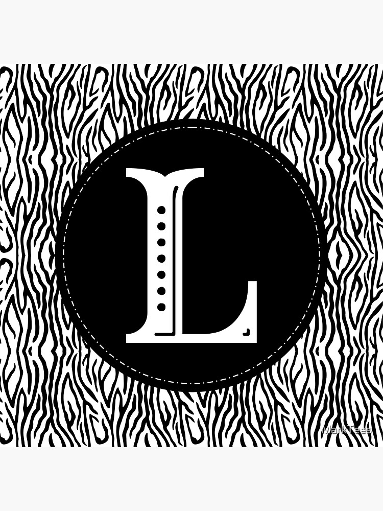 "Zebra Monogram Letter L" Sticker for Sale by MarkTees | Redbubble