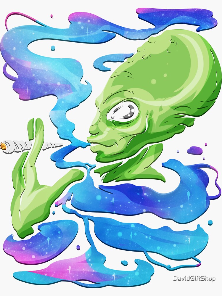 "Stoner Reggae Alien Joint Gift Smoke Weed Grower" Sticker for Sale by ...