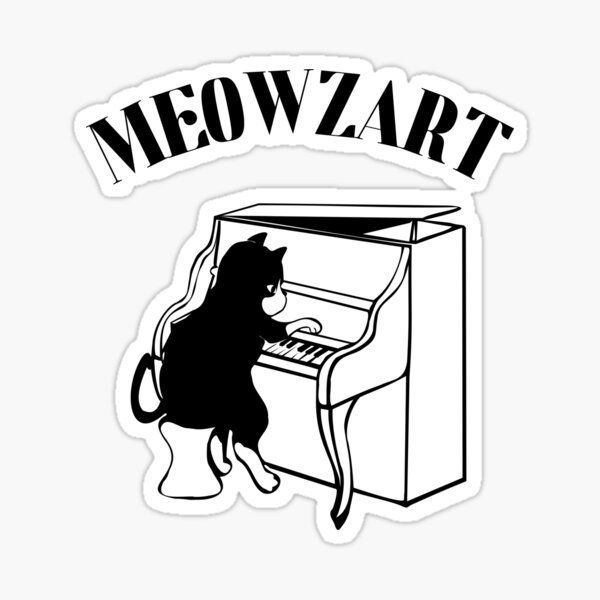 "MEOWZART" Sticker for Sale by tsukinokoibito | Redbubble