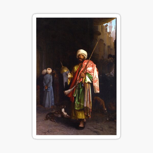 "Eastern man with musket vintage art - Jean-Léon Gérôme" Sticker for ...