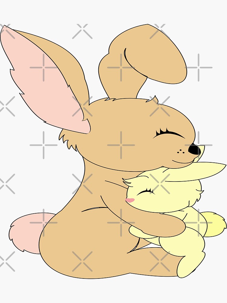 "Bunny Hugs" Sticker by EnchantedDreamr | Redbubble