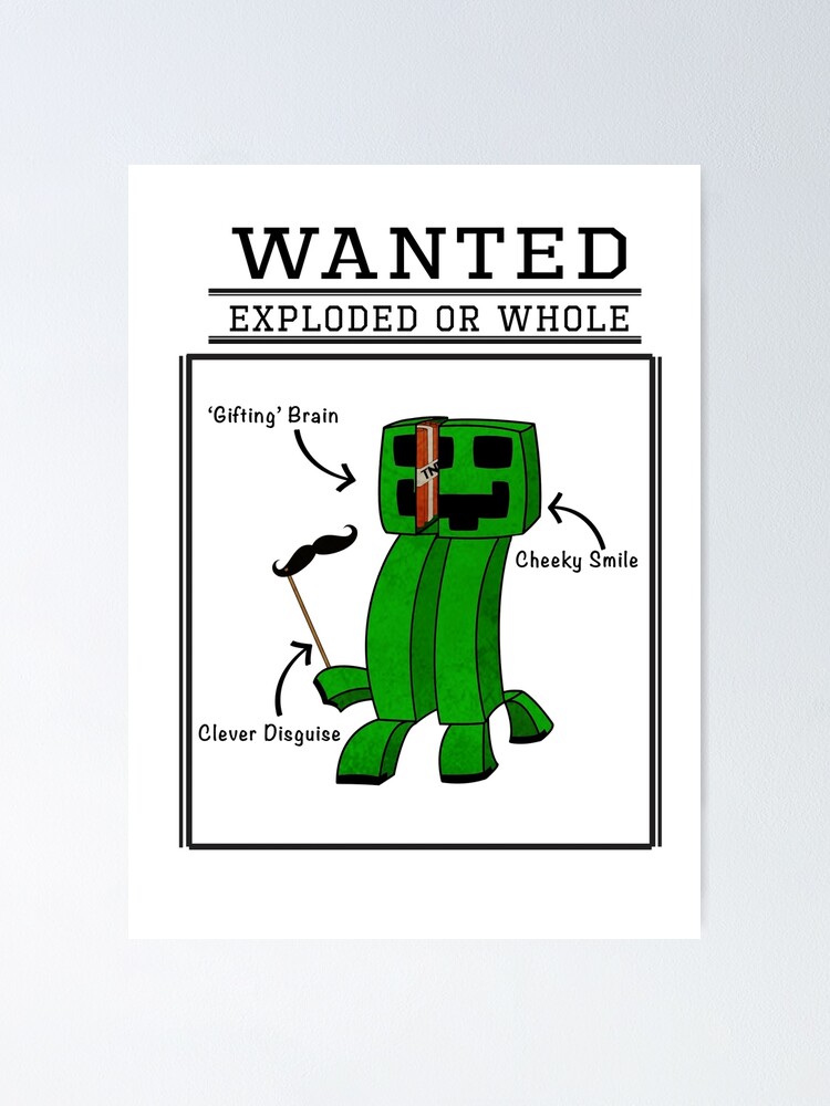 Póster «Minecraft Creeper - ¡QUERIDO!» de Cyrup | Redbubble