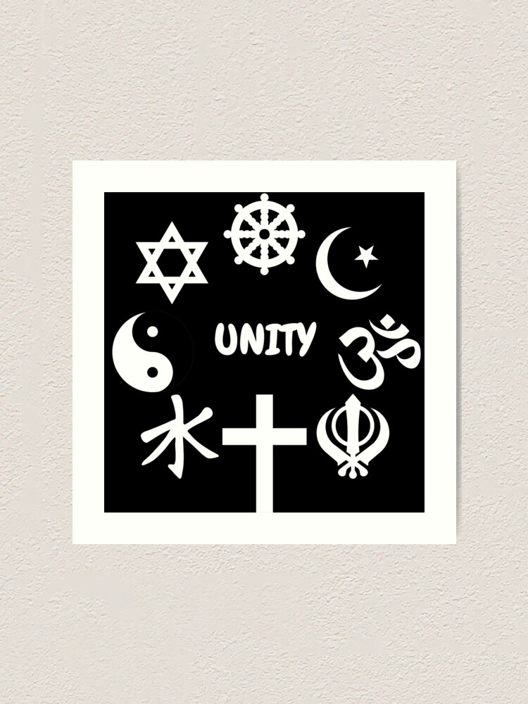 "Unity Of Religion Clipart Symbols In Black" Art Print by LuckyKermit ...
