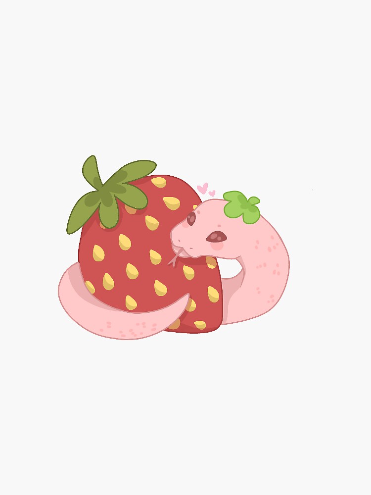 "Strawberry Snake" Sticker for Sale by humblemushroom | Redbubble