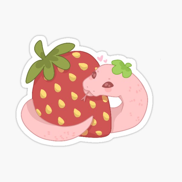 "Strawberry Snake" Sticker for Sale by humblemushroom | Redbubble