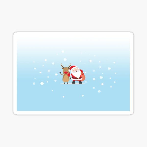 "Rudolf and Santa" Sticker for Sale by Fibracreativa | Redbubble
