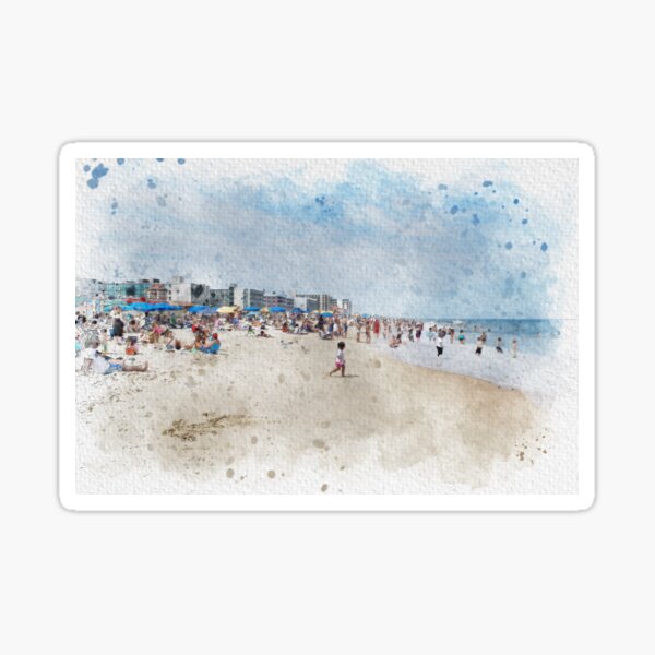 "Rehoboth Beach Watercolor" Sticker for Sale by TwoSmallPtatoes | Redbubble