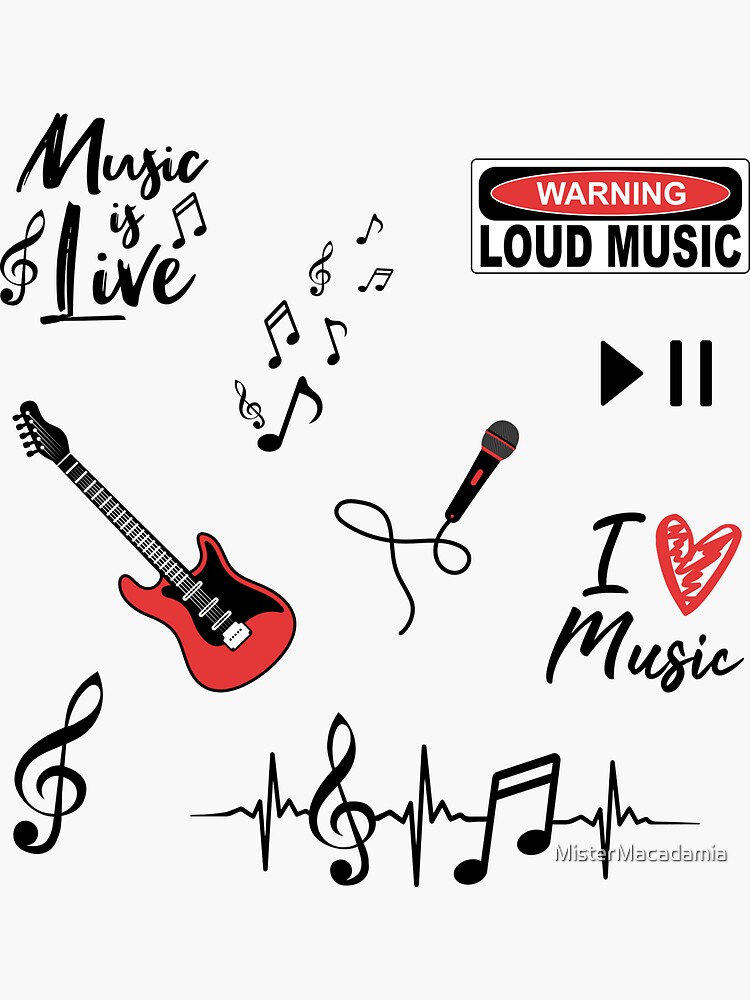 "Music Pack" Sticker by MisterMacadamia | Redbubble