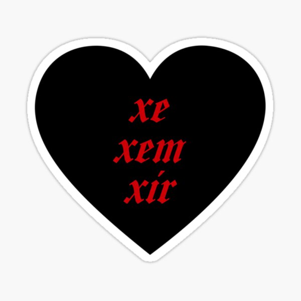 "Goth Heart Pronouns Xe / Xem / Xir" Sticker for Sale by ...