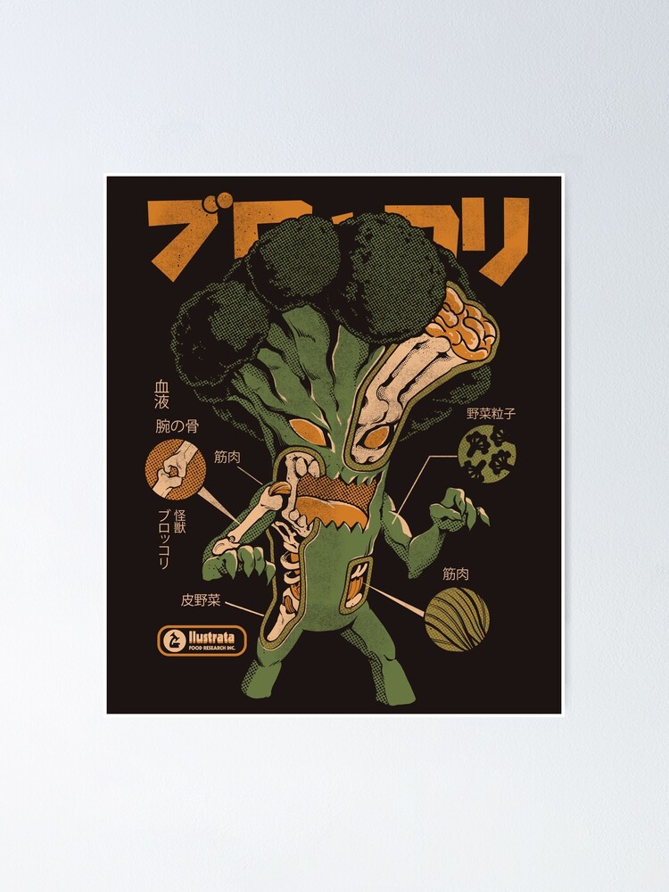 "Broccozilla X-ray" Poster by ilustrata | Redbubble