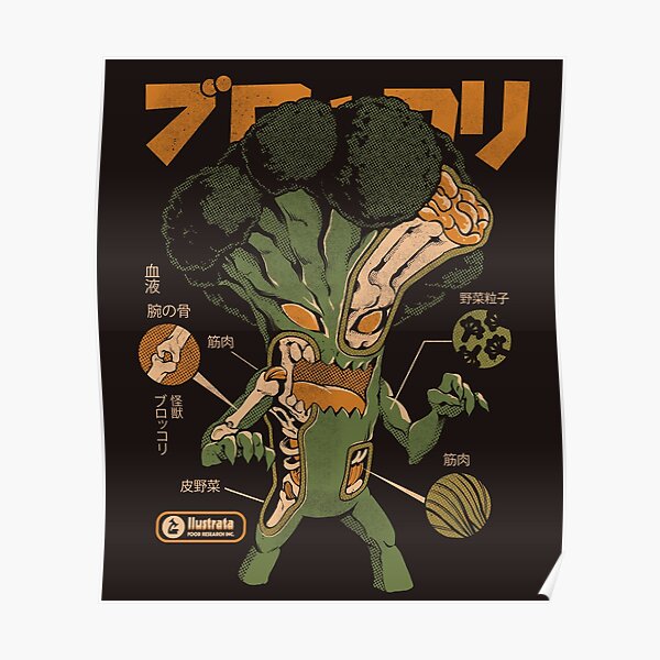 "Broccozilla X-ray" Poster by ilustrata | Redbubble