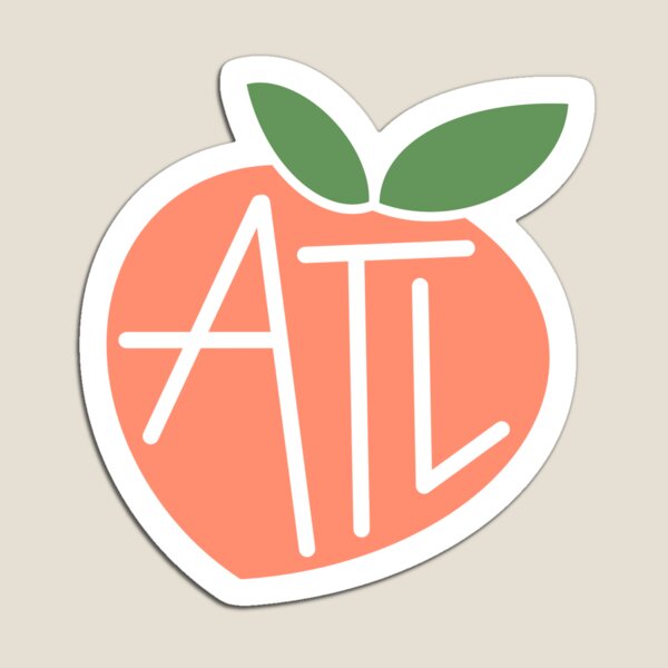 "atlanta georgia peach state sticker" Magnet for Sale by brightsuns ...