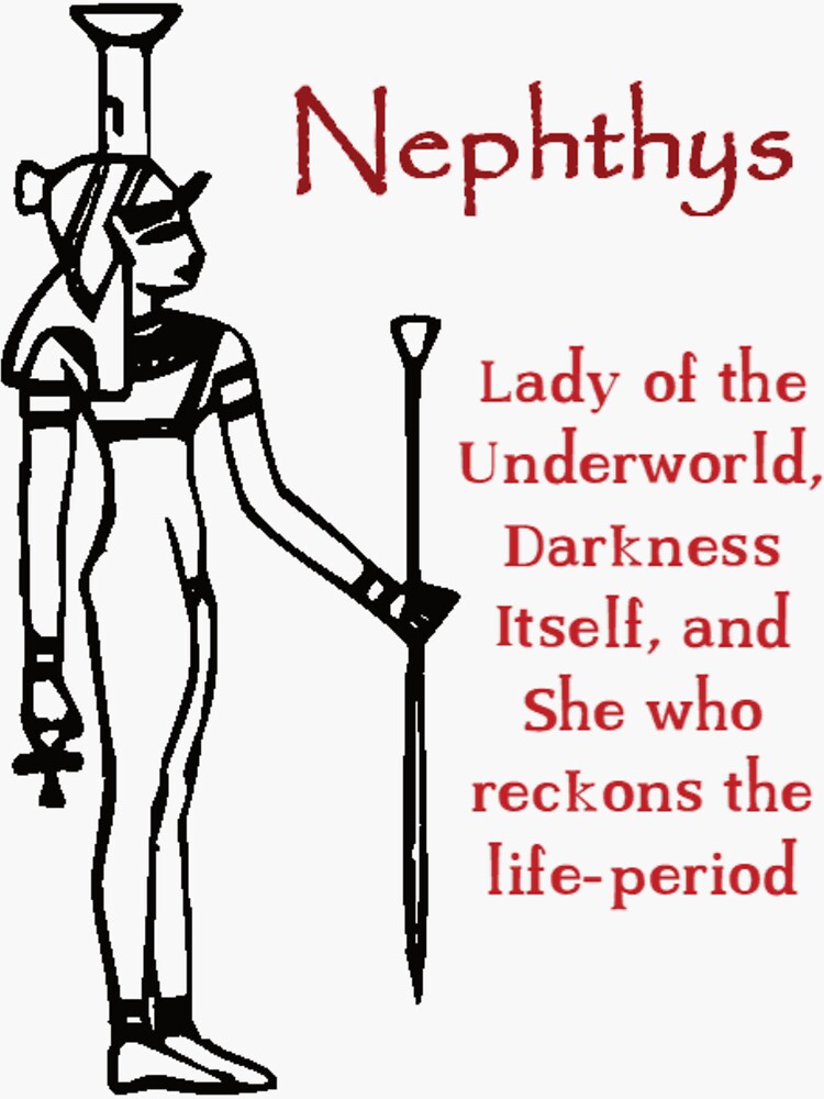 Pegatina «Neftis, diosa egipcia del inframundo» de Prints4Pagans ...