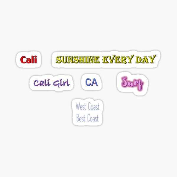 "California Girl Sticker Pack" Sticker by AmandaAthena1 | Redbubble