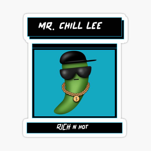 "Mr.Chill lee, rich and hot chilli" Sticker for Sale by artworks111 ...
