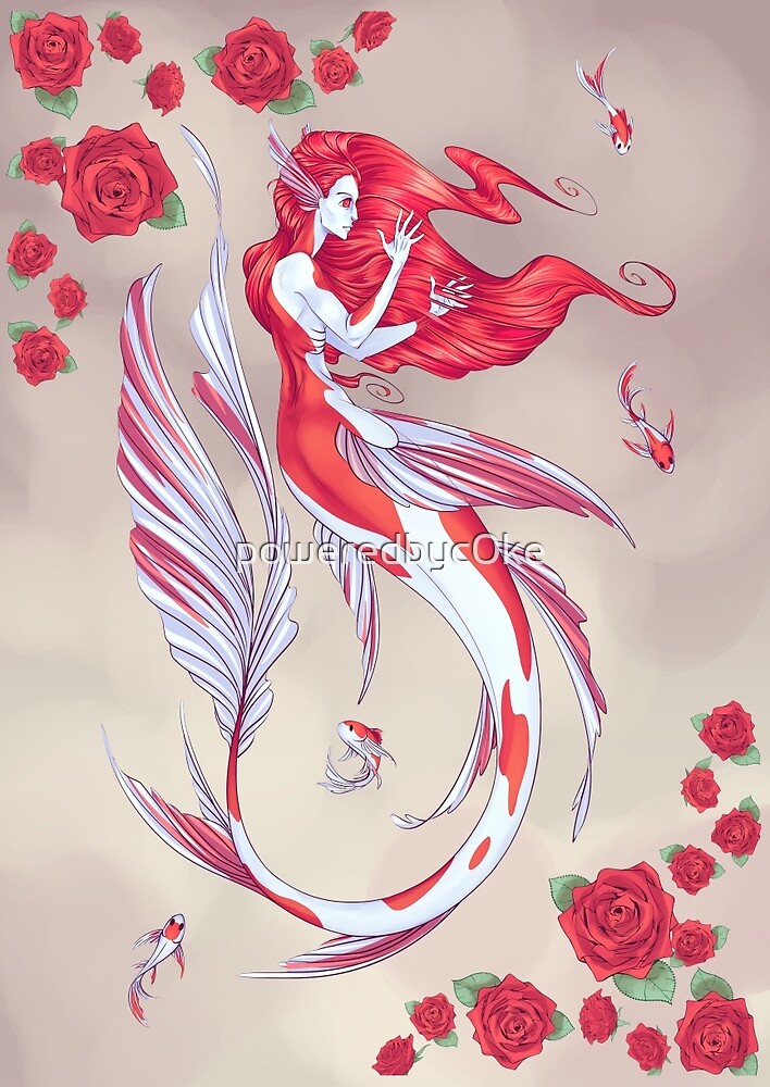 "Koi Mermaid" by poweredbyc0ke | Redbubble