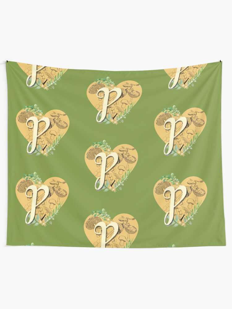 "Cottagecore Aesthetic Letter P Monogram " Tapestry for Sale by ...