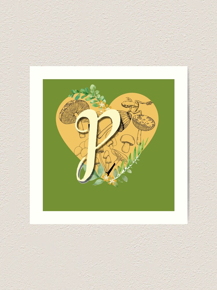 "Cottagecore Aesthetic Letter P Monogram " Art Print for Sale by ...