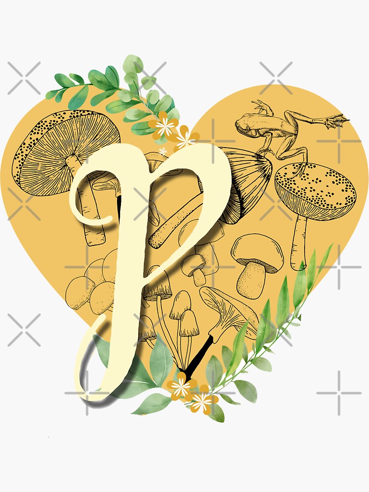 "Cottagecore Aesthetic Letter P Monogram " Sticker for Sale by ...