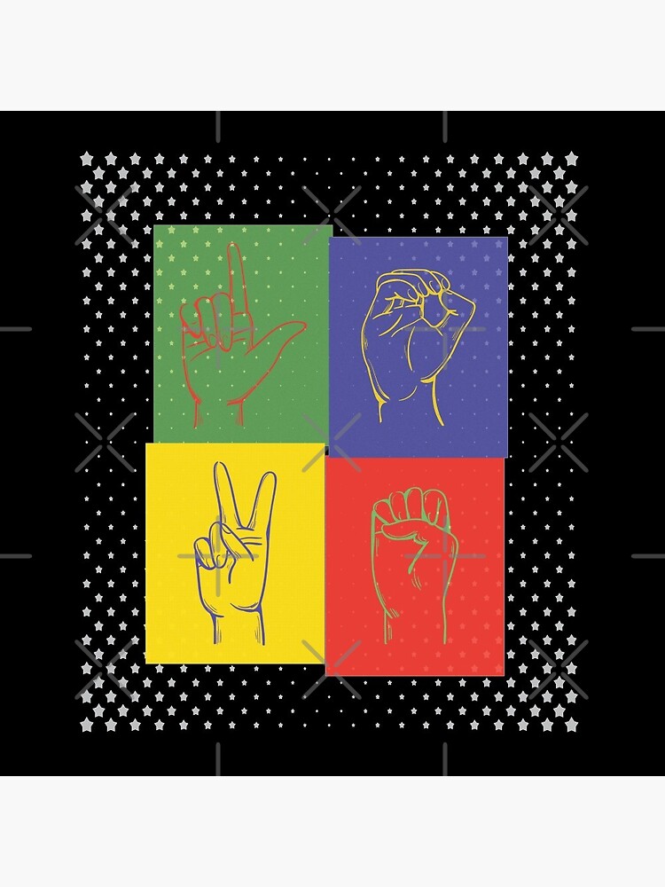 American Sign Language Drawing Deaf Community ASL Sign Language Shirt
