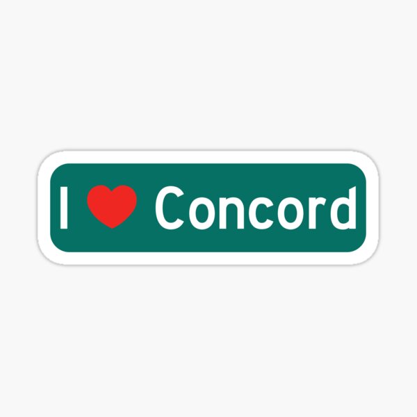 "I Love Concord!" Sticker for Sale by phandiltees | Redbubble