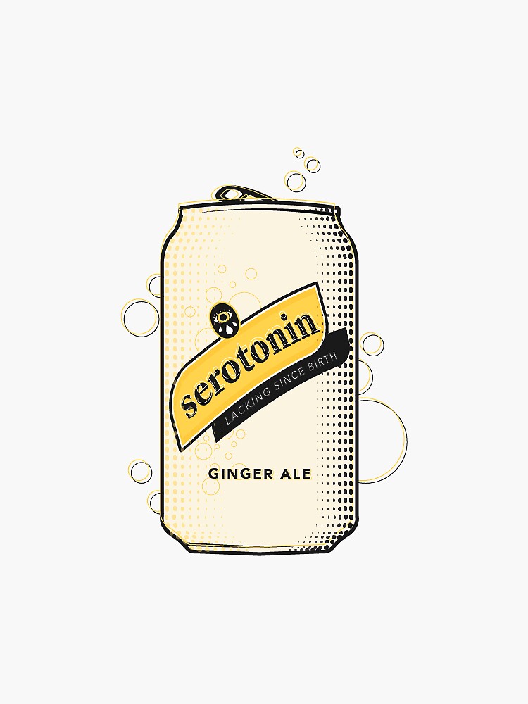 "Serotonin Ginger Ale" Sticker for Sale by HoneyKiwi | Redbubble