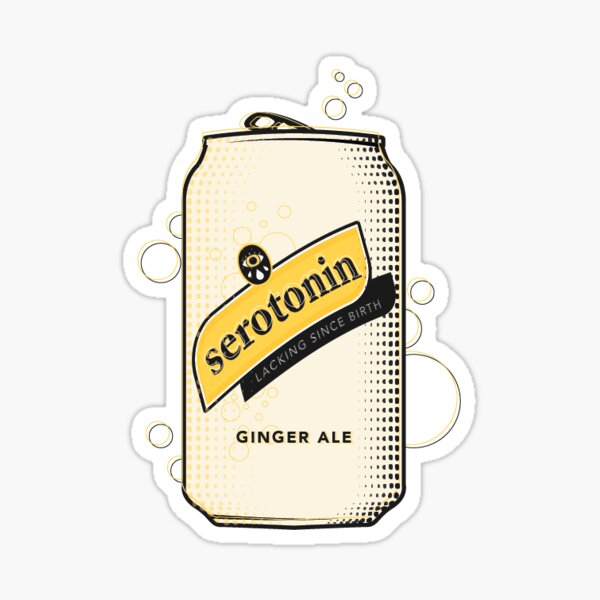 "Serotonin Ginger Ale" Sticker for Sale by HoneyKiwi | Redbubble
