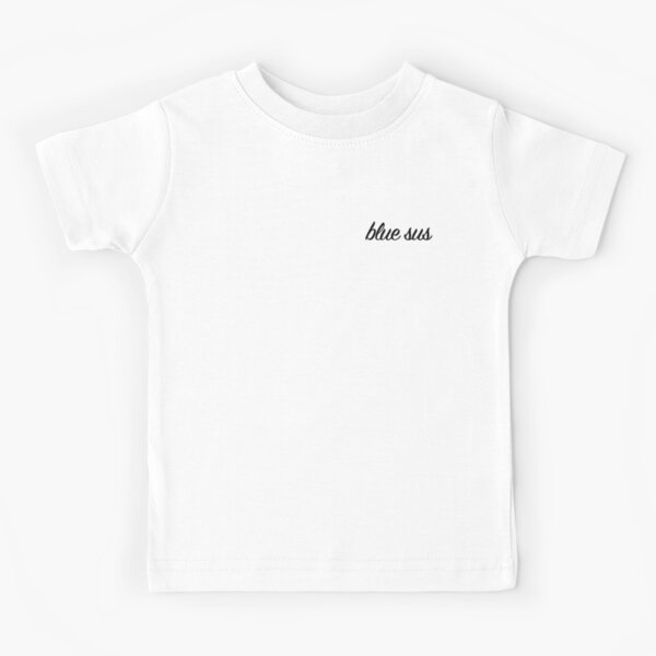 "Among Us BLUE SUS Cursive Font Version" Kids T-Shirt by ...