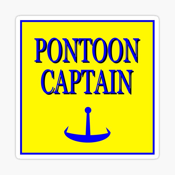 "Pontoon Captain Graphic with Blue Anchor and yellow background ...