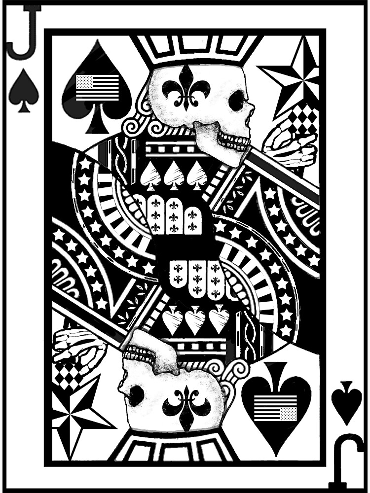 "Skeleton Patriotic Skull playing card Jokers wild" Sticker for Sale by ...