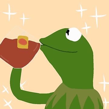 "Kermit sipping tea " Sticker for Sale by dalainymo | Redbubble