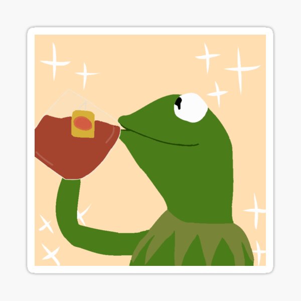 "Kermit sipping tea " Sticker for Sale by dalainymo | Redbubble