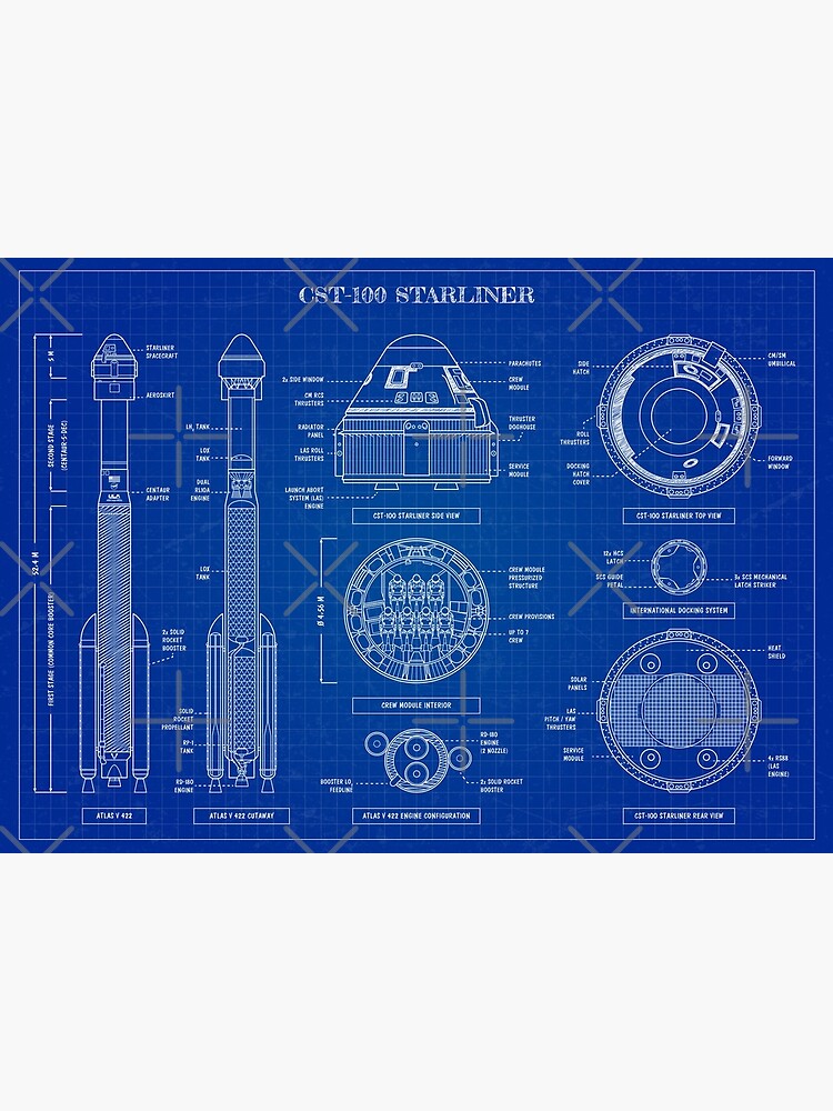 "STARLINER (Blueprint-English)" Poster by BGALAXY | Redbubble