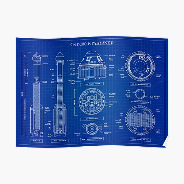 "STARLINER (Blueprint-English)" Poster by BGALAXY | Redbubble