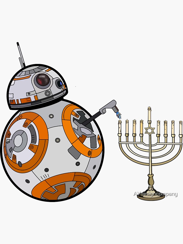 "robot with menorah ️ ️" Sticker for Sale by AVdesigncompany | Redbubble
