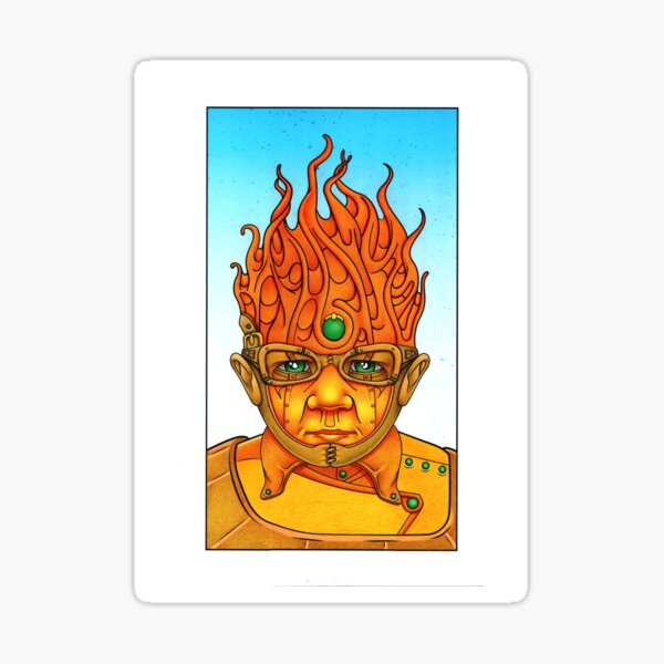 ""Ethan Flame Head"" Sticker for Sale by JonHuss | Redbubble