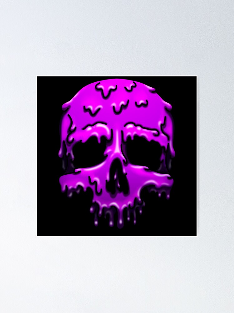 "Neon Purple Skull Melting" Poster for Sale by ElegantTangent | Redbubble