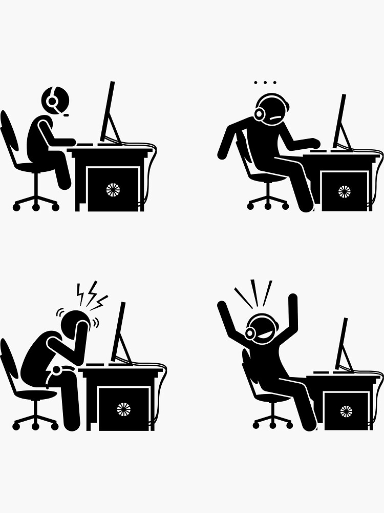 "Typical Gamer Sticker Pack 3" Sticker by ITMOG | Redbubble