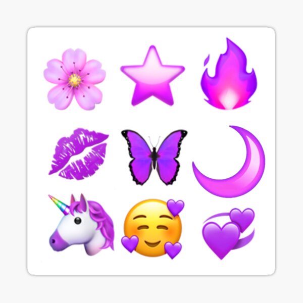 "purple colorized emojis" Sticker by romanticlown | Redbubble